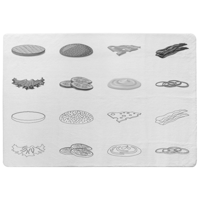 Burger And Sandwich Icon (Rug) Grey - L by Tesco - Marketplace ...