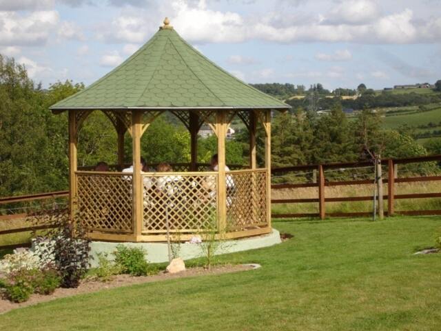 Chopin large gazebo with trellis panels - pressure treated timber ...