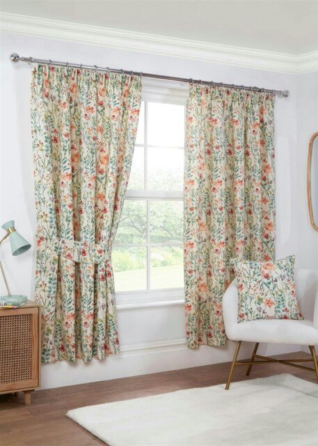 Amaryllis Pencil Pleat Curtains - Multi - 229cm x 183cm Multi by Tesco ...