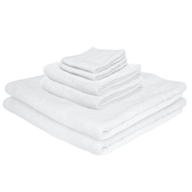 Nicola Spring 6Pc Cotton Towels Set - 160Cm X 90Cm - White by Tesco ...