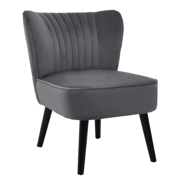 Interiors By Premier Grey Velvet Chair, Curved Back Accent Chair, Easy ...