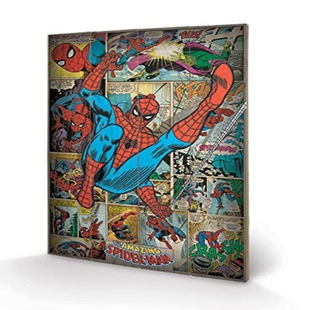 Marvel Comics (Spiderman Retro) - Wood Panel by Tesco - Marketplace ...