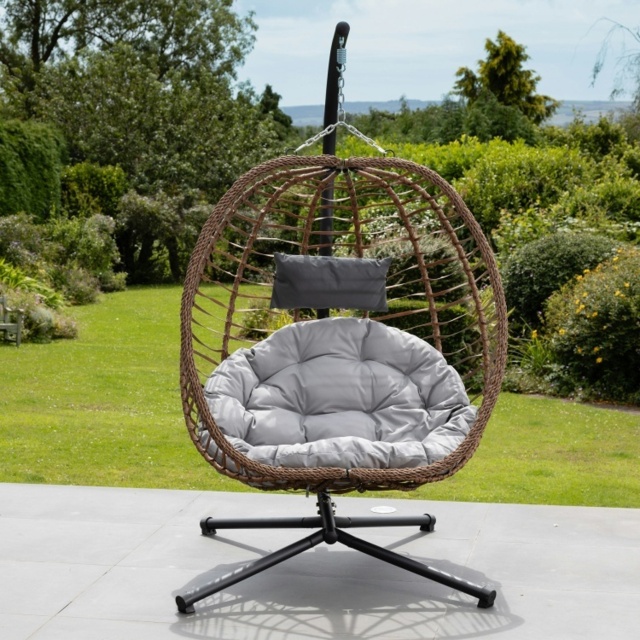 Aylesbury Swing Egg Pod Chair - Light Grey by Tesco - Marketplace ...