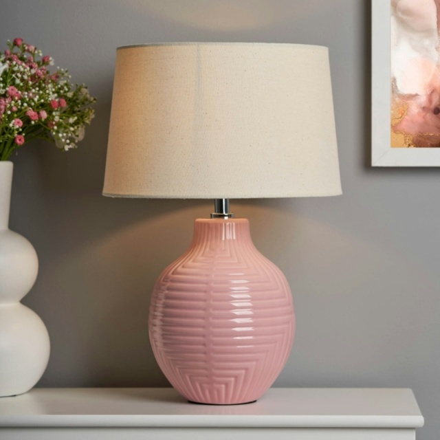 Bhs Nena Table Lamp, Pink by Tesco - Marketplace | ufurnish.com