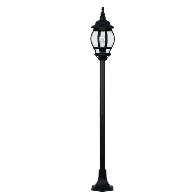 Valuelights Modern Black Outdoor Garden Ip44 Rated Wired Bollard Lamp ...