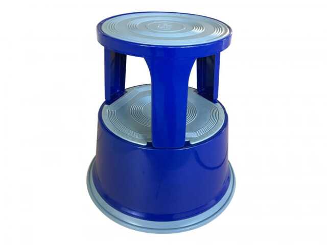 Janrax Blue Metal Premium Rolling Kick Step Stool by Tesco ...