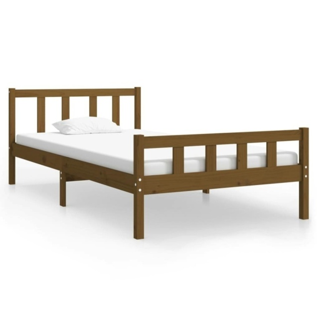 Bed Frame Honey Brown Solid Wood 90X200 Cm by Tesco - Marketplace ...
