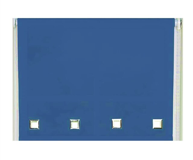 150cm Blue Square Eyelet Edge Roller Blind Blue Blue by Tesco ...