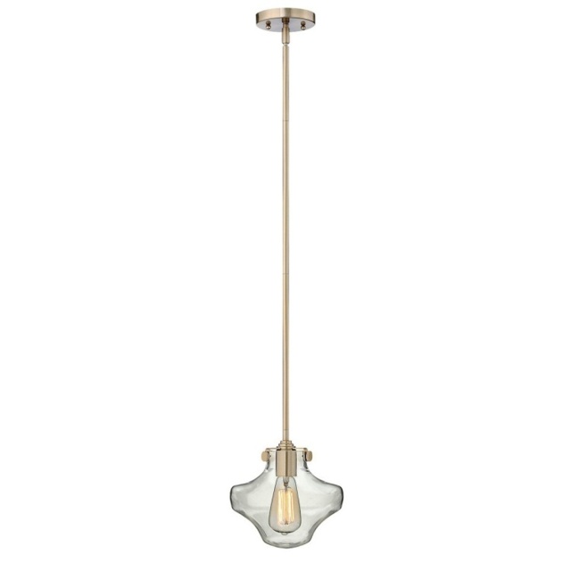 Congress 1 Light Ceiling Pendant Brushed Caramel Clear Glass, E27 by ...