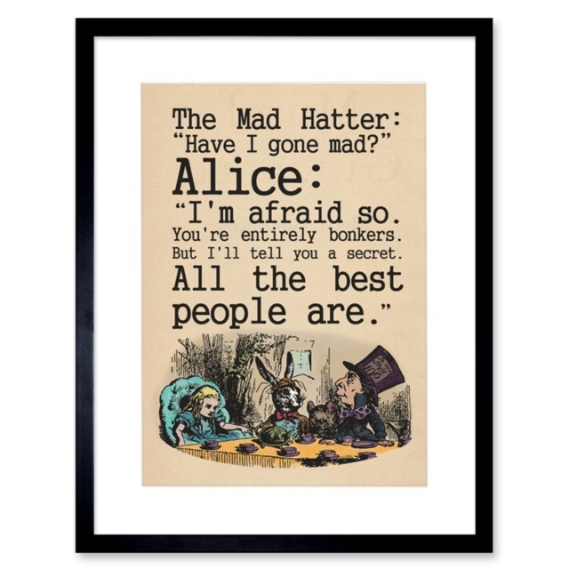 Alice In Wonderland Mad Hatter Tea Party Artwork Framed Wall Art Print ...
