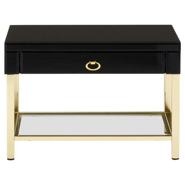 Interiors By Premier Gold Finish Side Table, Luxe Designed Bedside ...