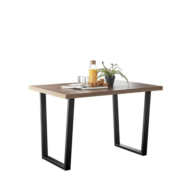 Furniturebox Kylo 4 Seat Large Brown Wood Effect Dining Table by Tesco ...