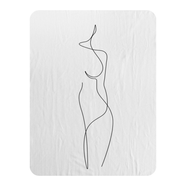 Line Art Drawing Of Woman (Blanket) by Tesco - Marketplace | ufurnish.com