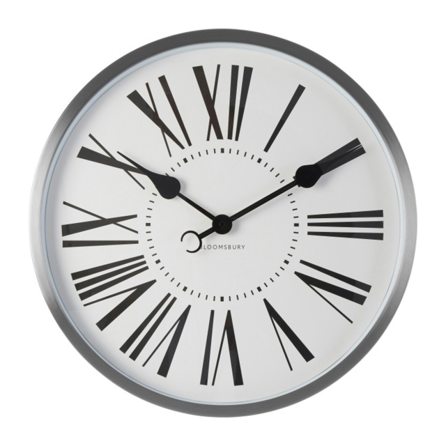 Interiors By Premier Baillie Chrome Wall Clock by Tesco - Marketplace ...
