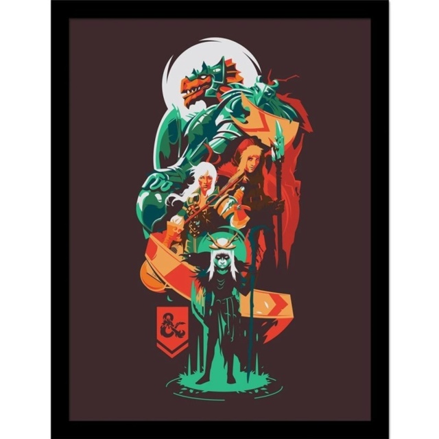 Dungeons & Dragons (Adventuring Party) Framed 30X40Cm Print by Tesco ...