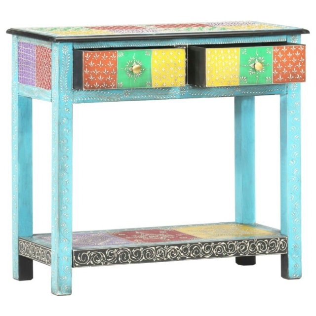 Hand Painted Console Table 80X35X75 Cm Solid Mango Wood by Tesco ...