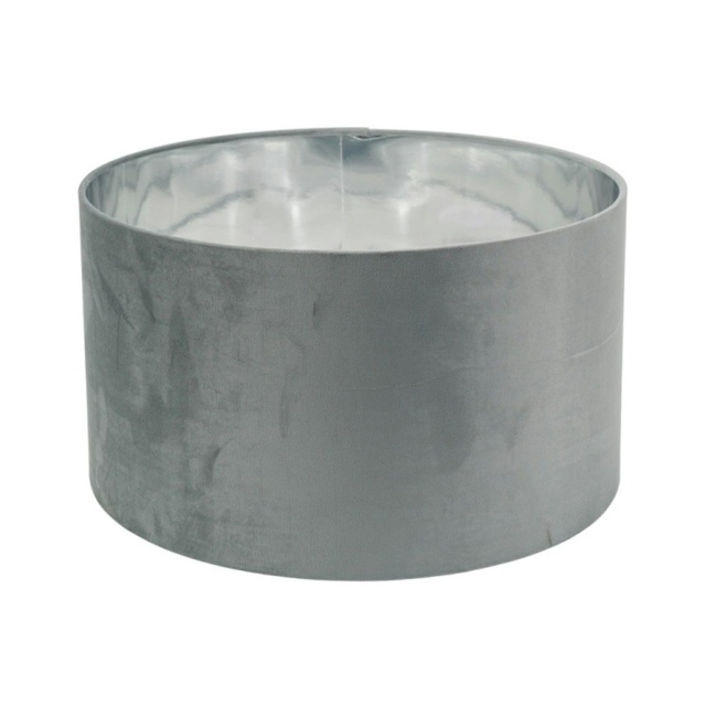 Valuelights Reni Large Grey Velvet With Metallic Chrome Inner Pendant ...