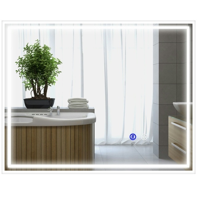 Kleankin Dimmable Bathroom Mirror With 3 Colours Light, Defogging Film ...