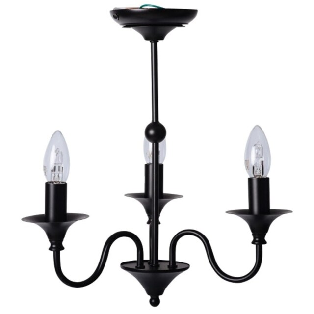 Black Matt 3 Light Ceiling Chandelier Black 1 by Tesco - Marketplace ...