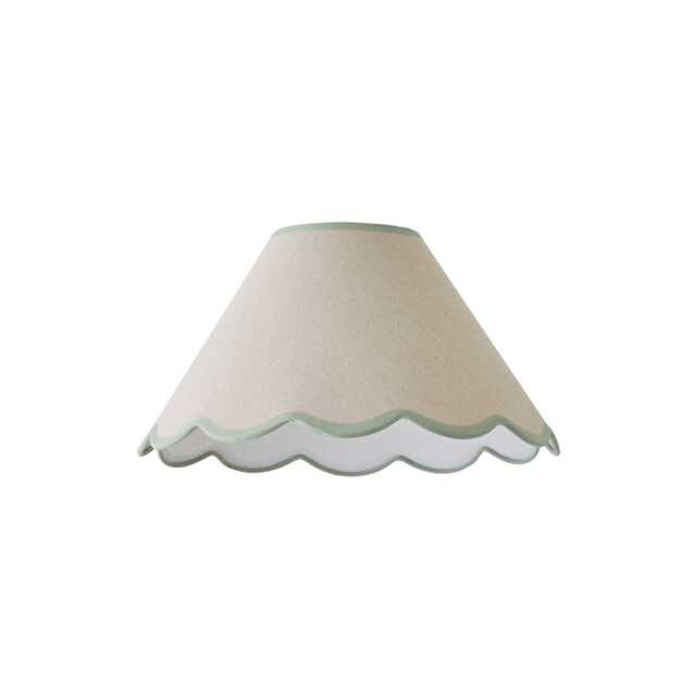 Valuelights florie natural large taper lamp shade scallop green trim ...