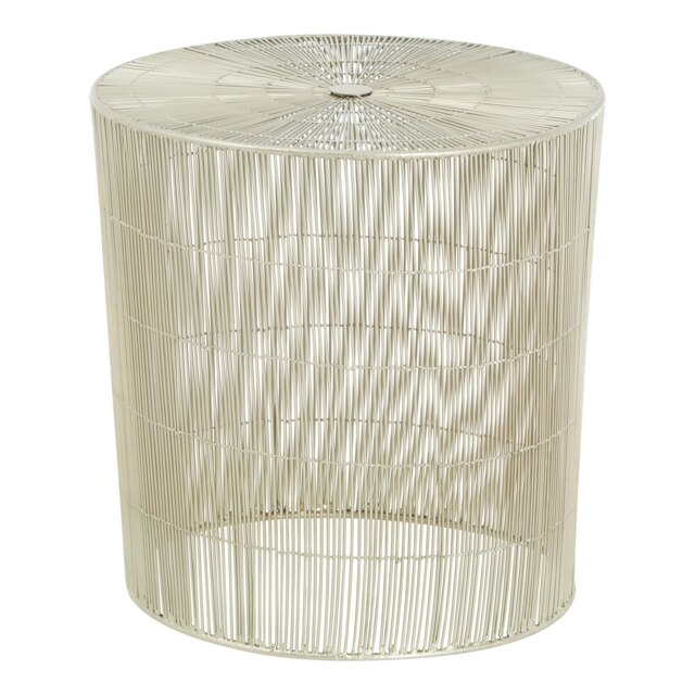 Interiors by Premier Silver Large Cage Round Table, Iron Strips Coffee ...