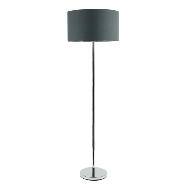 Valuelights Charlie Chrome Stem Floor Lamp With Charcoal With Chrome ...
