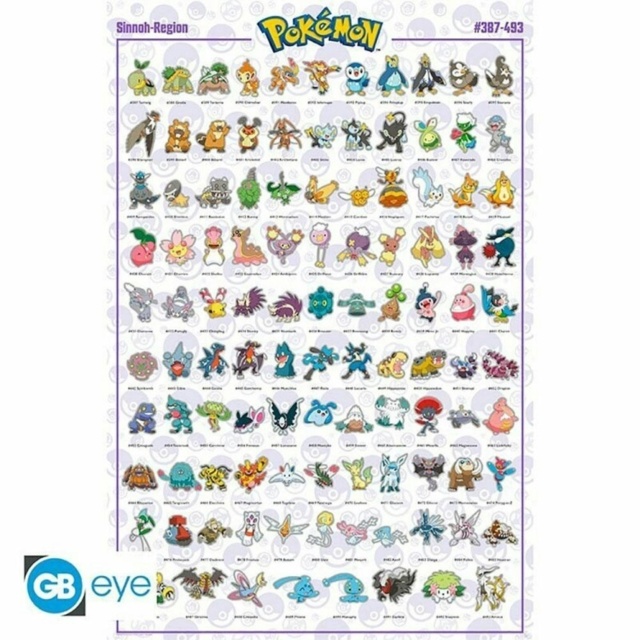 Pokemon Sinnoh Poster - Multicoloured - 91Cm X 61Cm by Tesco ...