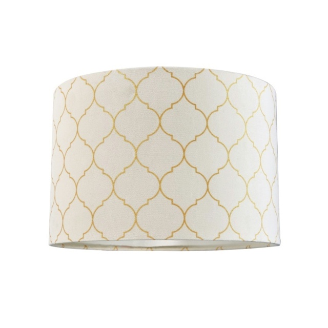 Modern Soft Brushable Light Cream Velvet 25Cm Lamp Shade With Gold Foil ...