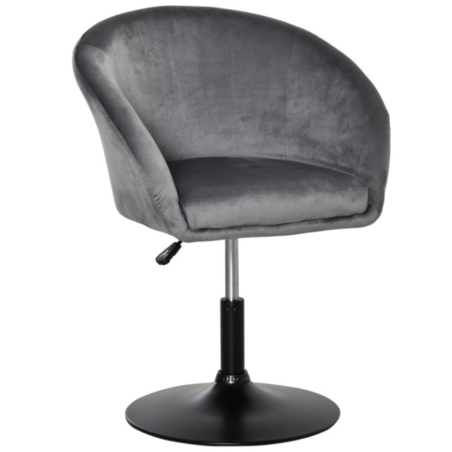 Homcom Swivel Bar Stool Dining Chair Dressing Stool Tub Seat, Grey by ...