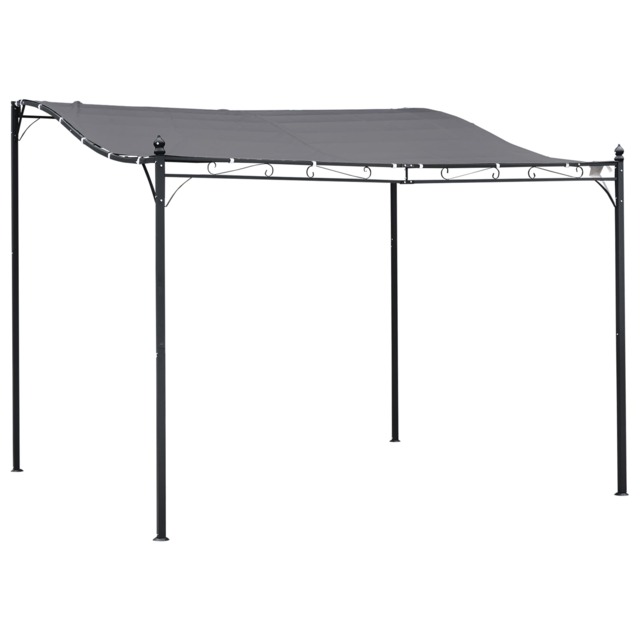 Outsunny 3 x 3m Pergola Gazebo Metal Frame Elegant Scrolling ...