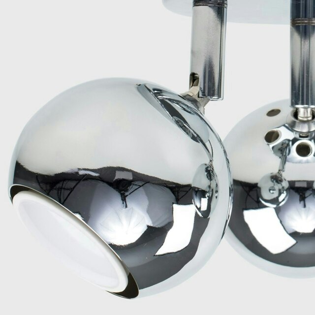 ValueLights Retro Silver Chrome 3 Way Round Plate Adjustable Eyeball ...