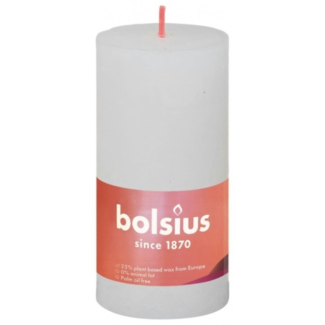 Bolsius Rustic Pillar Candles Shine 8 Pcs 100X50 Mm Cloudy White by ...