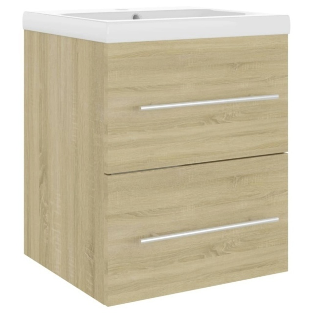 Sink Cabinet With Built-In Basin Sonoma Oak Engineered Wood by Tesco ...