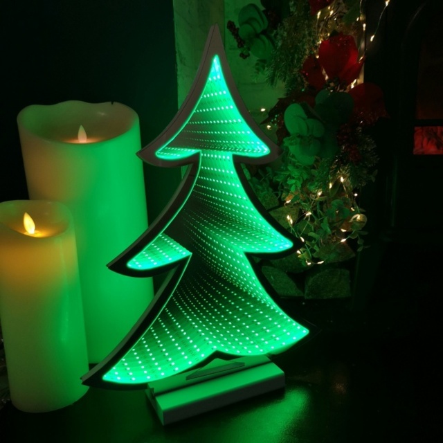 40Cm Infinity Light Up Christmas Tree Decoration With Green Leds On ...