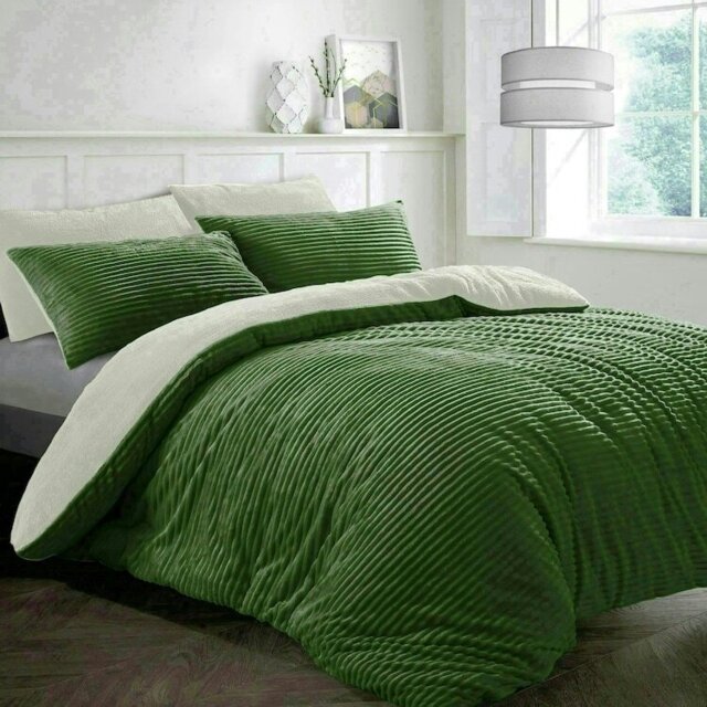 Velosso Plush Corduroy Teddy Fluffy And Warm Fleece Duvet Cover Set ...