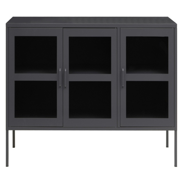 Interiors By Premier Durable 3 Door Grey Sideboard, Ample Storage Multi ...