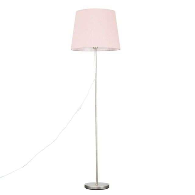 Valuelights Charlie Modern Stem Brushed Silver Floor Lamp With Large ...
