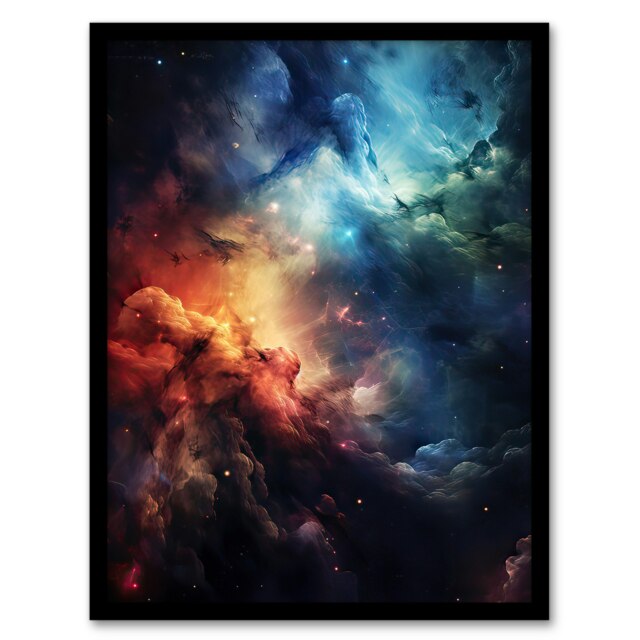 Outer Space Astronomy Nebula Dust Gas Clouds Black Framed Wall Art ...