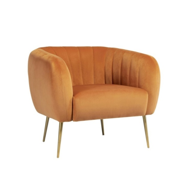 Matilda Velvet Fabric Accent Chair - Orange by Tesco - Marketplace ...