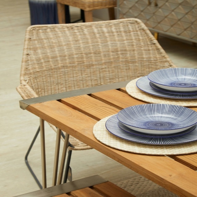 Interiors By Premier Sleek Teak Wood Dining Table, Elegant Textured ...