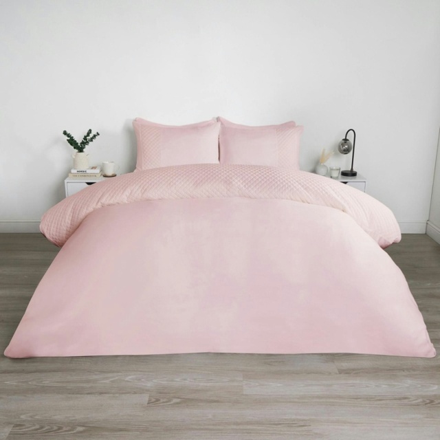 Ohs Grid Pinsonic Panel Filled Duvet Quilt Cover Bedding Set, Double ...