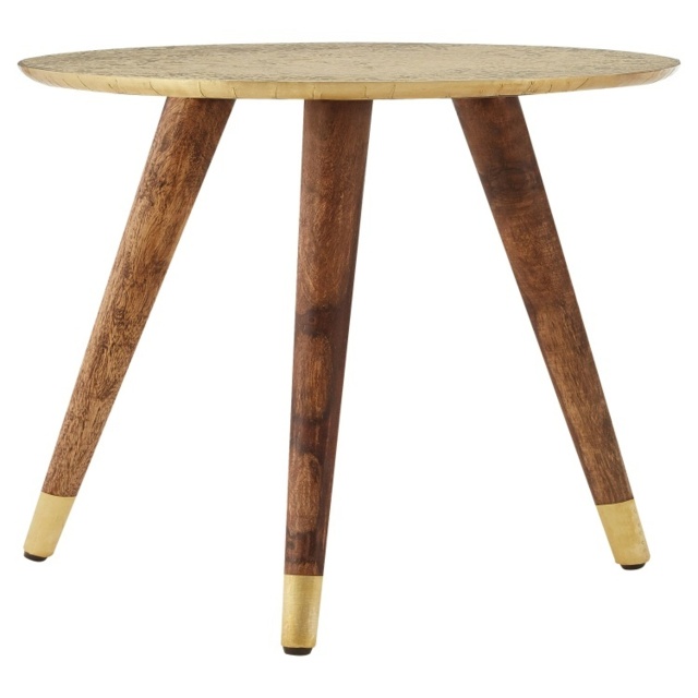 Interiors By Premier Classic Profile Metal And Gold Finish Carve Side ...