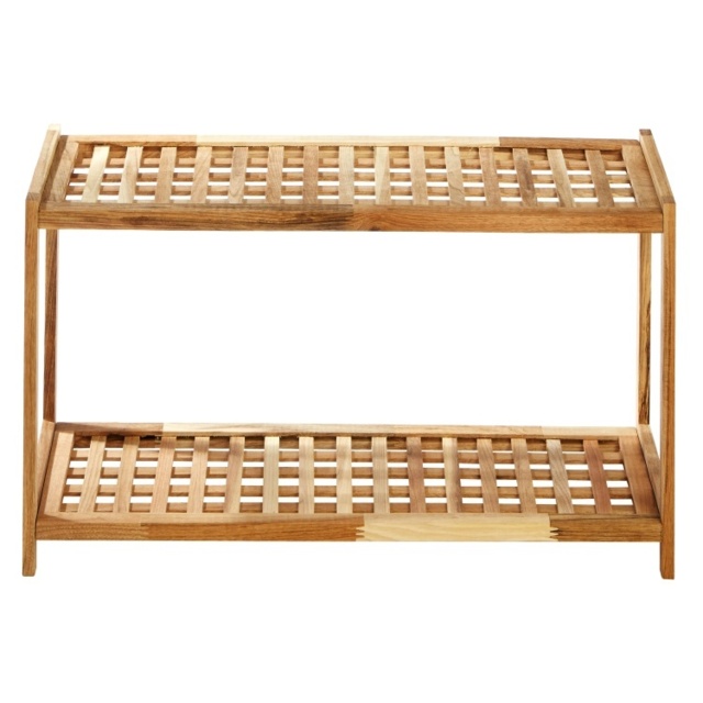 Parker Walnut Wood Bathe Two Tier Shoe Rack Cream by Tesco ...
