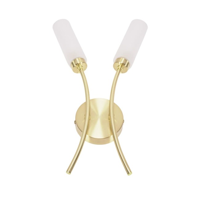 ValueLights Maya Brushed Gold 2 Way Curved Wall Light & Bulbs Gold by ...