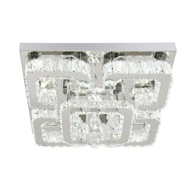 Living And Home Modern Fancy Crystal Led Flush Mount Ceiling Light ...