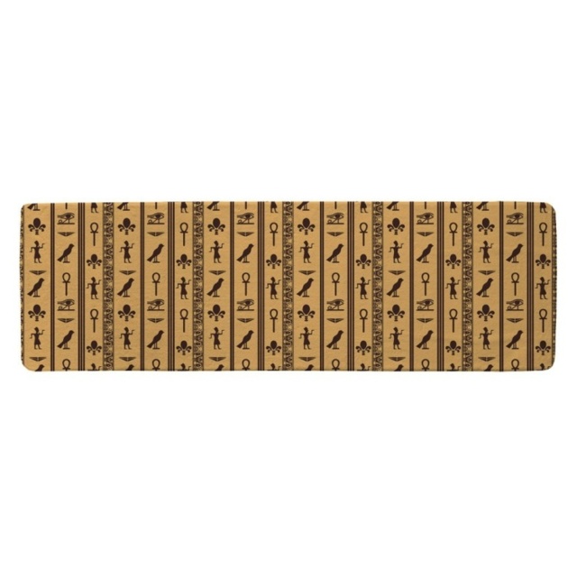 Eye Of Horus, Pharaoh, Flowers, Pyramid, Bird, Ankh (Runner Rug) Orange ...