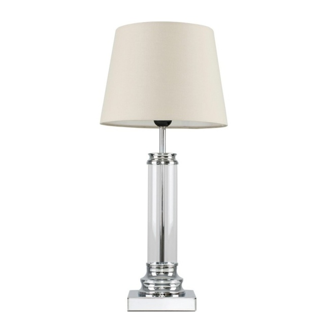 Valuelights Modern Clear Glass Column Design Touch Table Lamp With ...