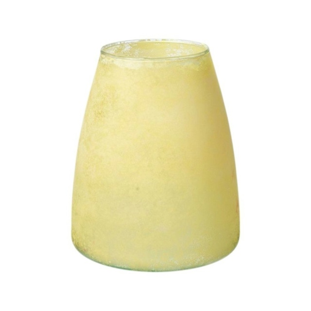 Recycled Cloudy Frosted Glass Flower Vase - Citrus Yellow- H20 X W17Cm ...