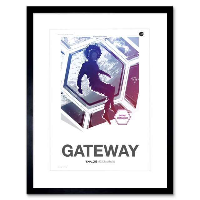 "NASA Modern Explorers Moon to Mars Gateway Artemis 9x7"" Black Framed ...