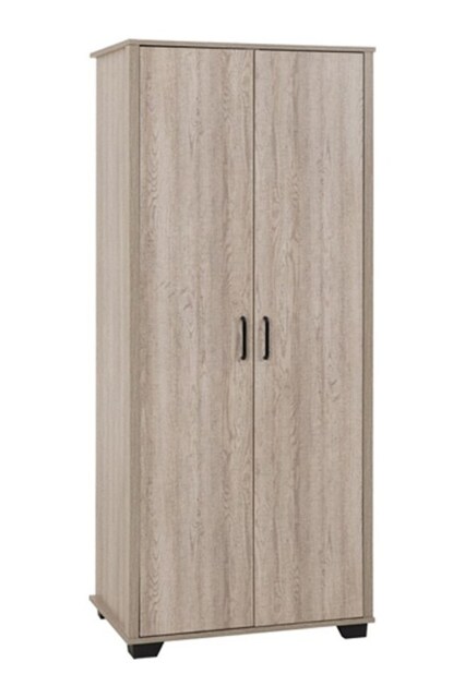 Oliver 2 Door Wardrobe - L52 x W80 x H190 cm - Light Oak Effect Brown ...